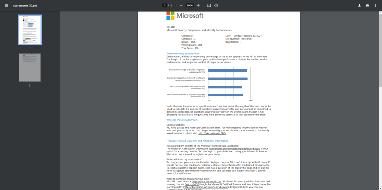 Microsoft exam result and score report - MCT Community