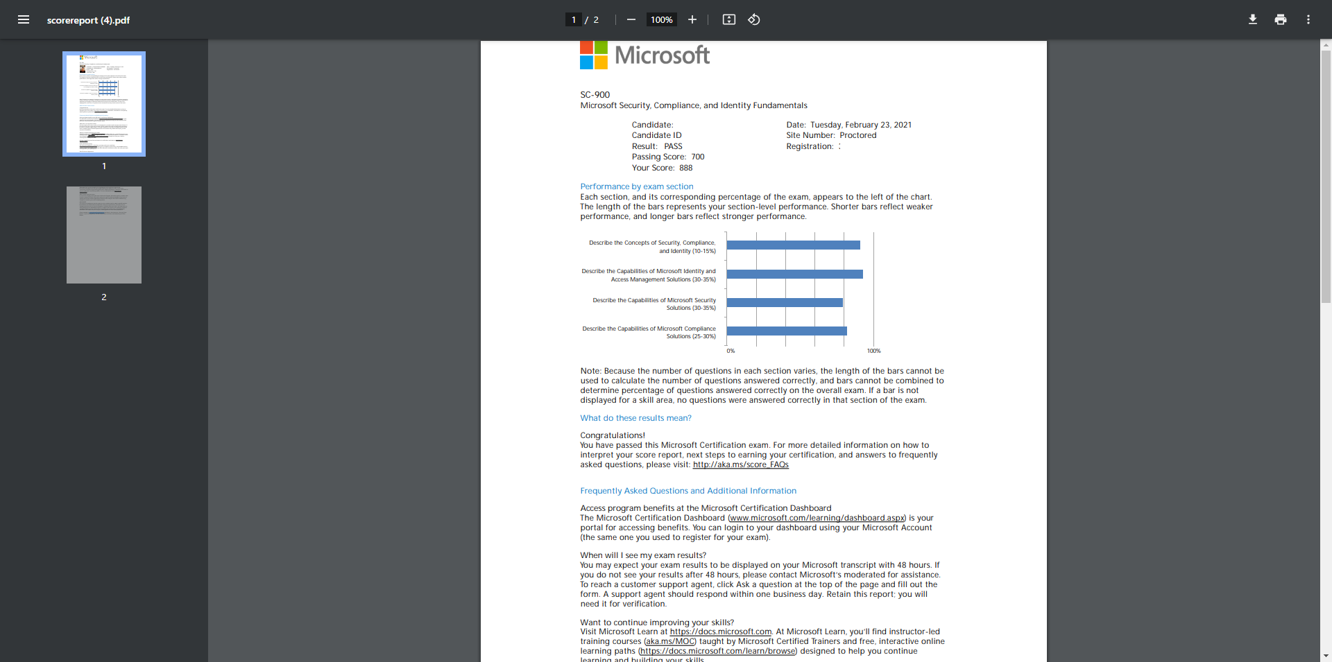 Microsoft exam result and score report - MCT Community